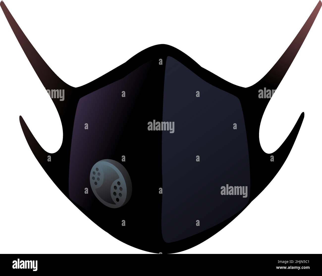 Respirator black, protective mask with filter. Vector. Protects the ...