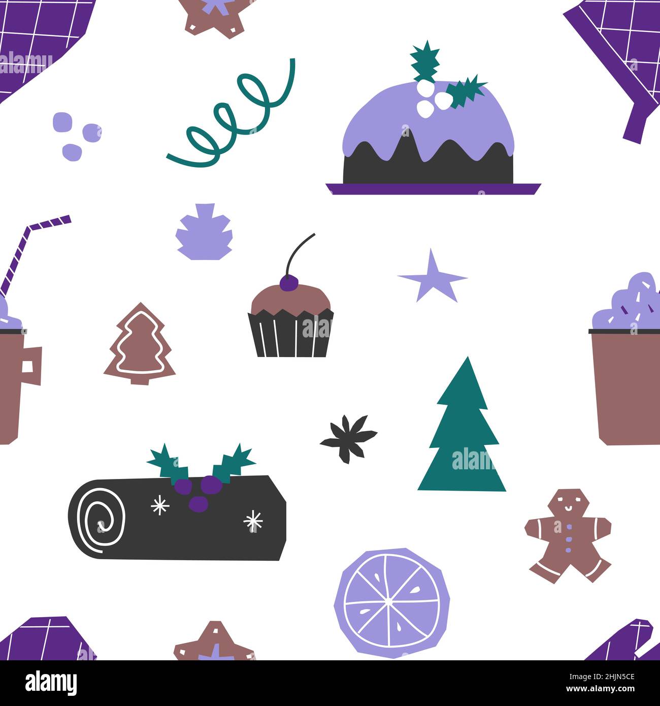 Christmas decoration on kitchen Stock Vector Images - Alamy