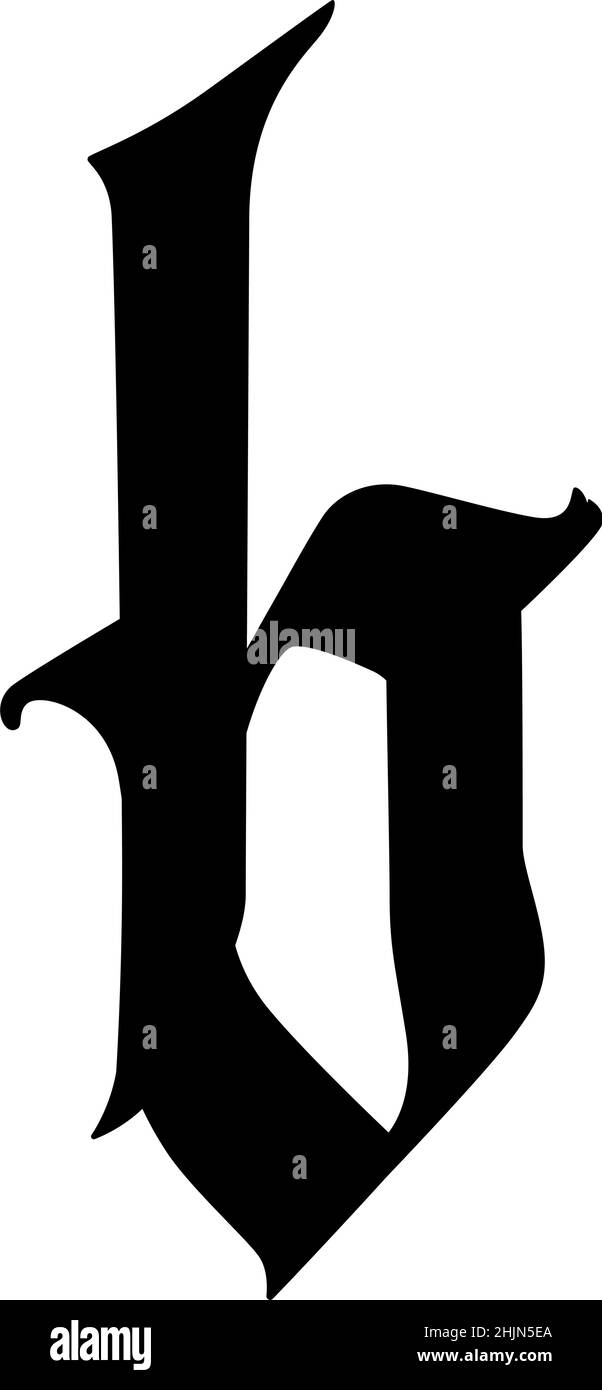 The letter b in the Gothic style. Vector. Old alphabet. The symbol is ...