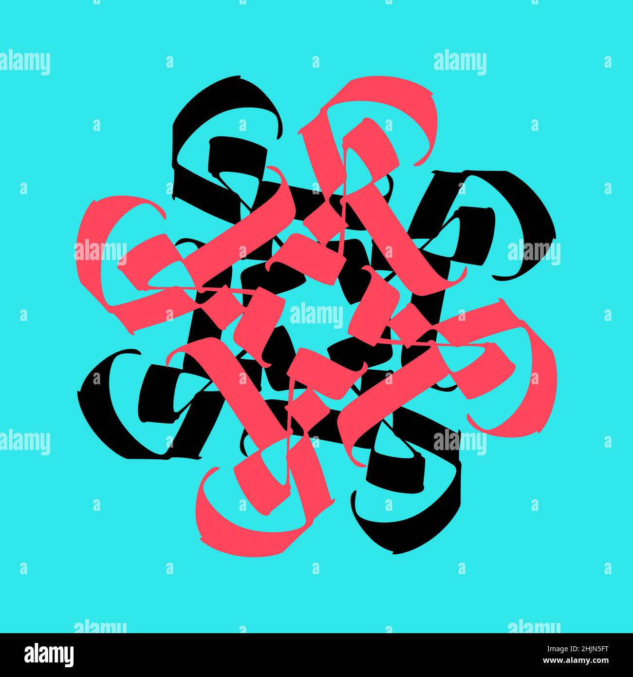 Font composition from the Gothic letter R. Vector. Capital ancient ...