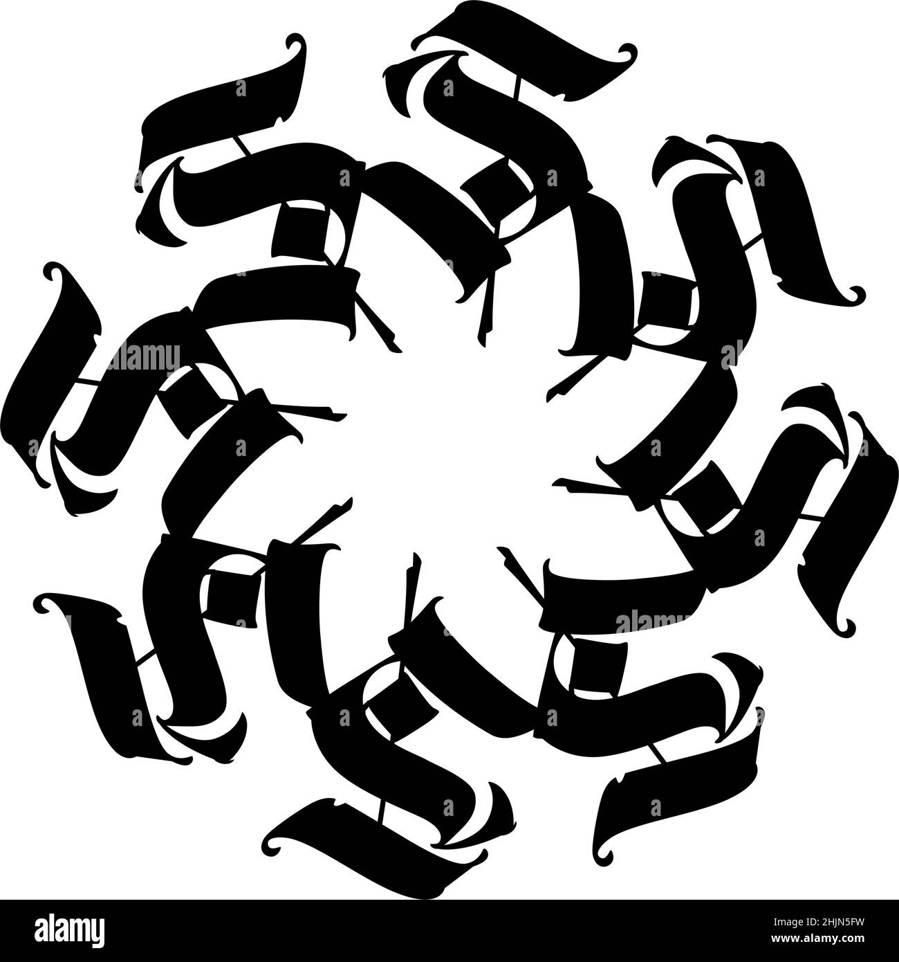 Font composition from the Gothic letter S. Vector. Capital ancient ...