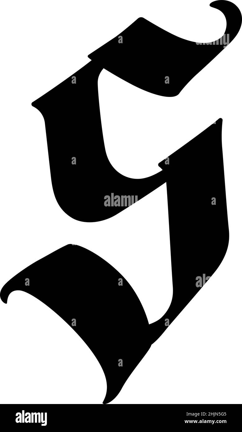 The letter s in the Gothic style. Vector. Old alphabet. The symbol is ...