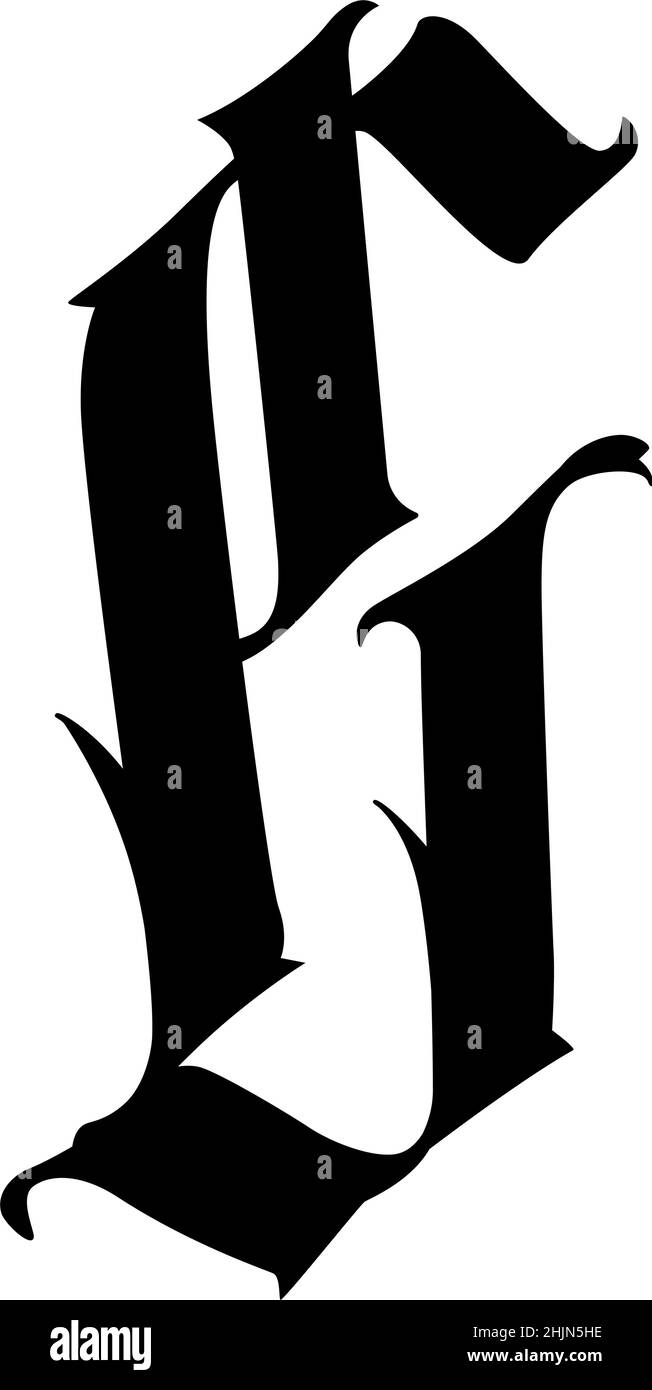 The letter C in the Gothic style. Vector. Old alphabet. The symbol is ...