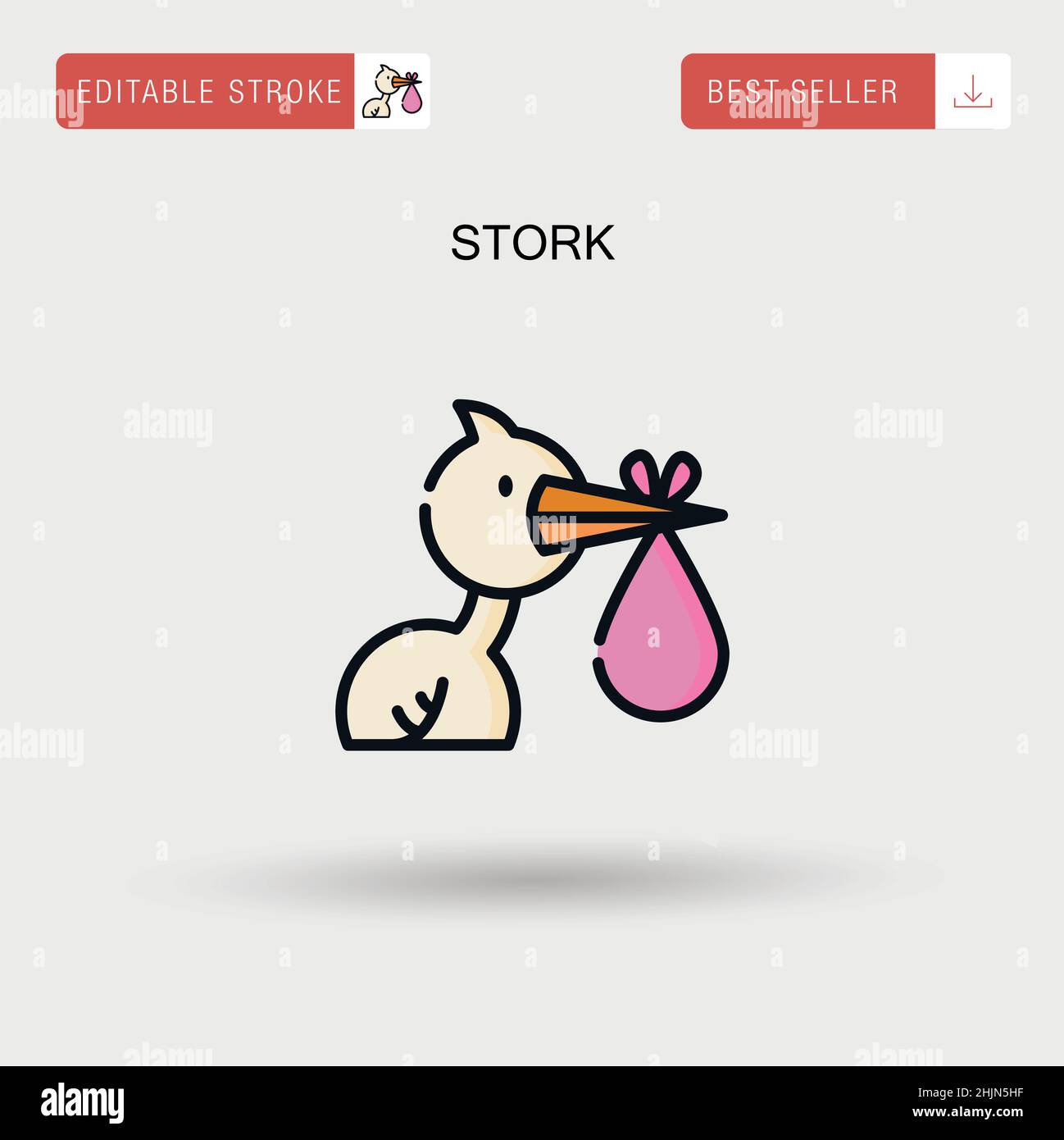 Stork Simple vector icon Stock Vector Image & Art - Alamy
