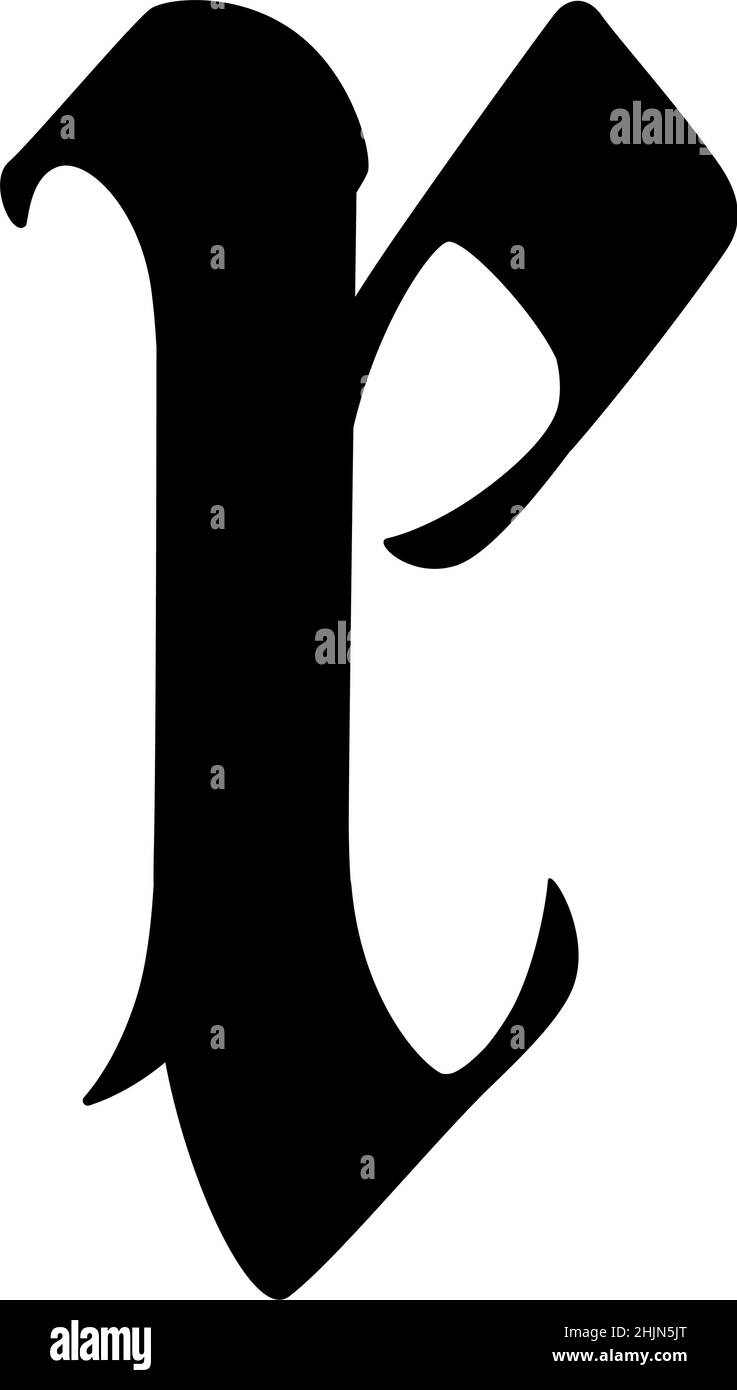 The letter r in the Gothic style. Vector. Old alphabet. The symbol is ...