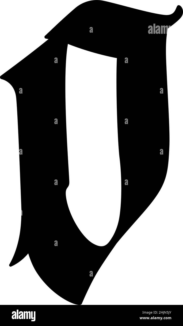 The letter o in the Gothic style. Vector. Old alphabet. The symbol is ...