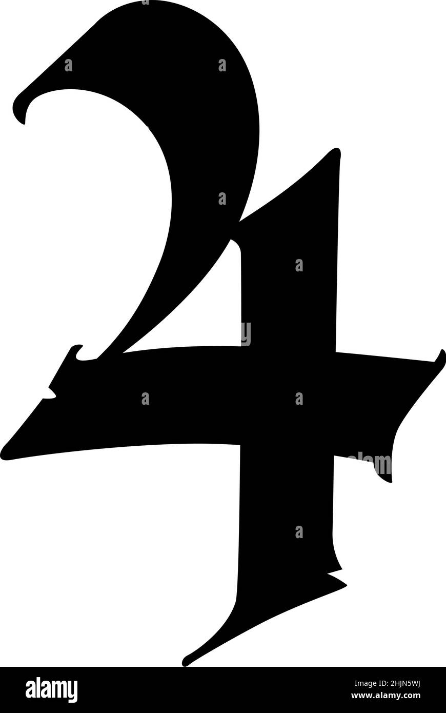 The numbers are in the Gothic style. Vector. Symbols isolated on white ...