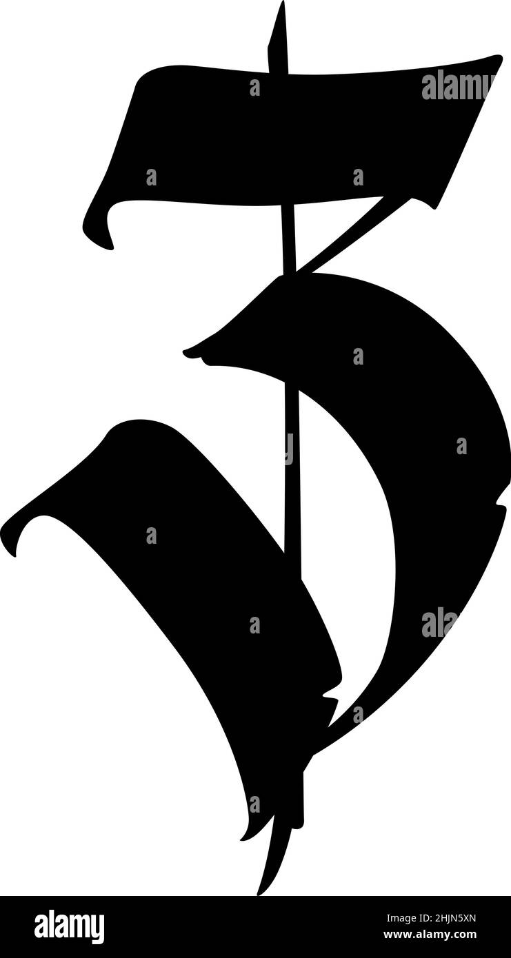 The numbers are in the Gothic style. Vector. Symbols isolated on white ...