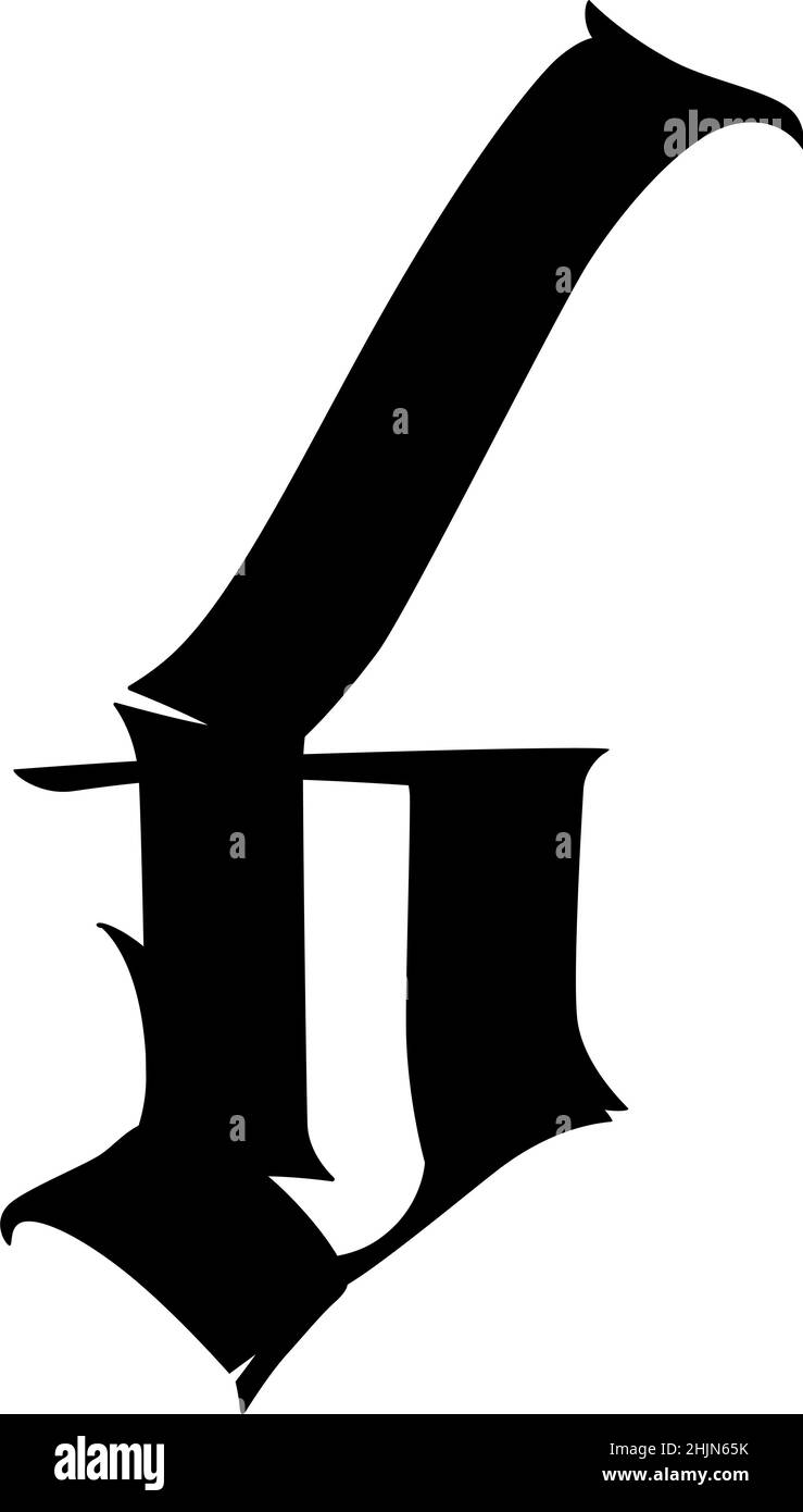 The letter b in the Gothic style. Vector. Old alphabet. The symbol is ...