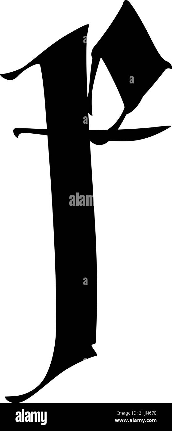 The letter p in the Gothic style. Vector. Old alphabet. The symbol is ...