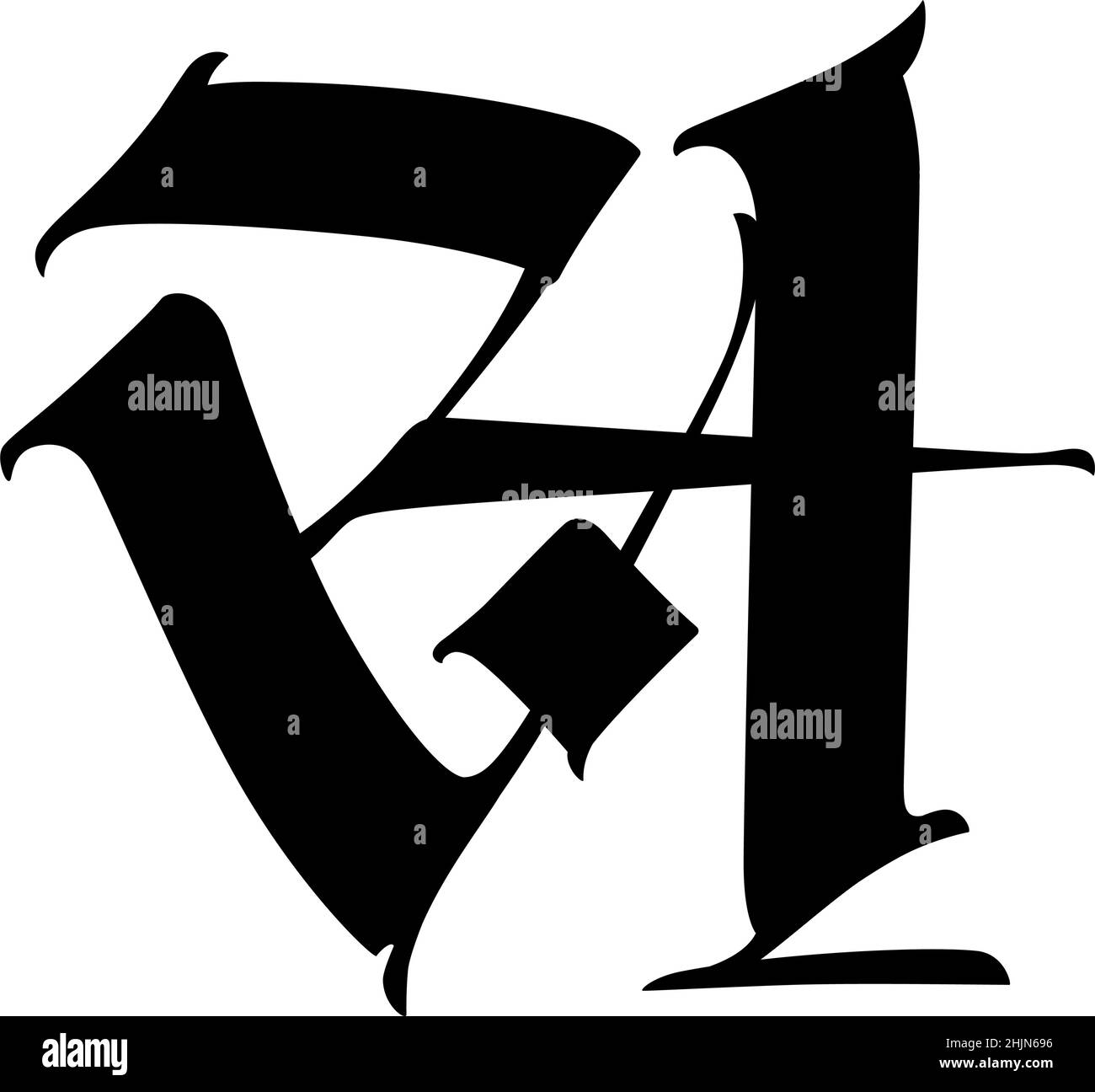 Letter A, in the Gothic style. Vector. Alphabet. The symbol is isolated ...