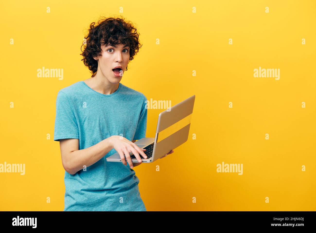 Student in blue shirts hi-res stock photography and images - Alamy