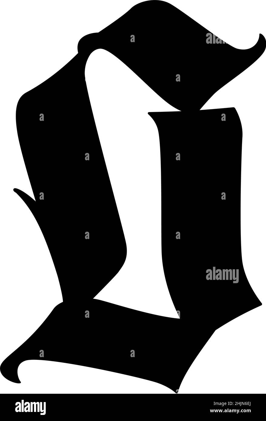 The letter o in the Gothic style. Vector. Old alphabet. The symbol is ...