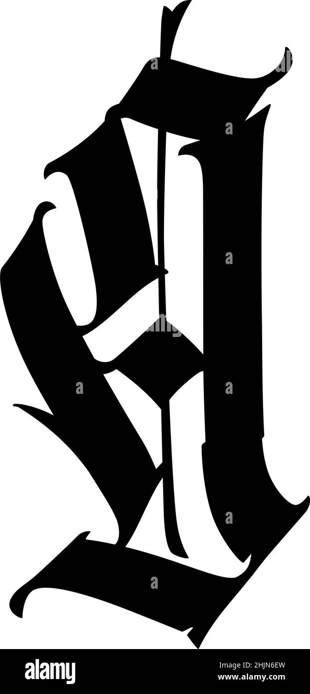 The letter O in the Gothic style. Vector. Old alphabet. The symbol is ...
