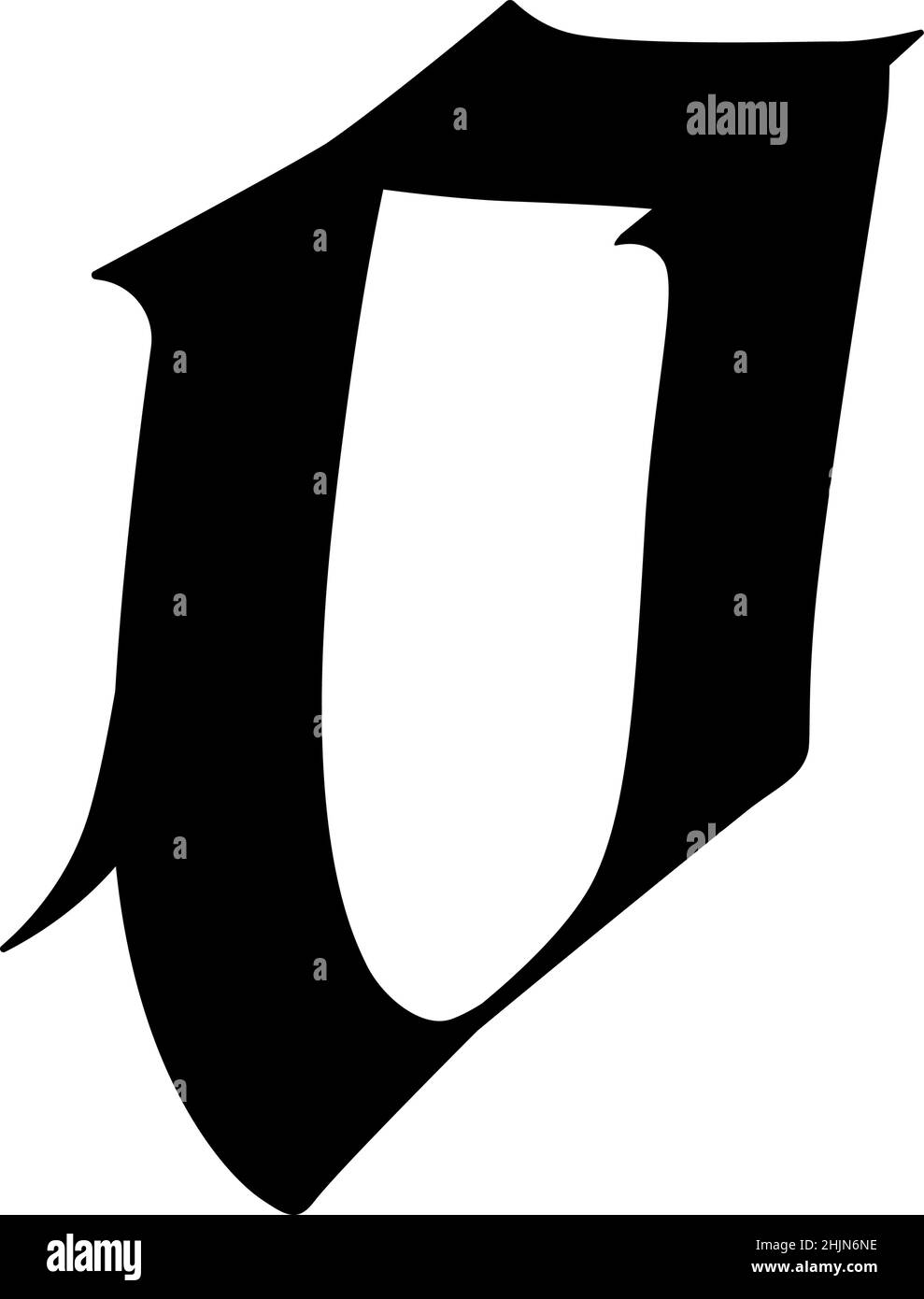 The letter o in the Gothic style. Vector. Old alphabet. The symbol is ...