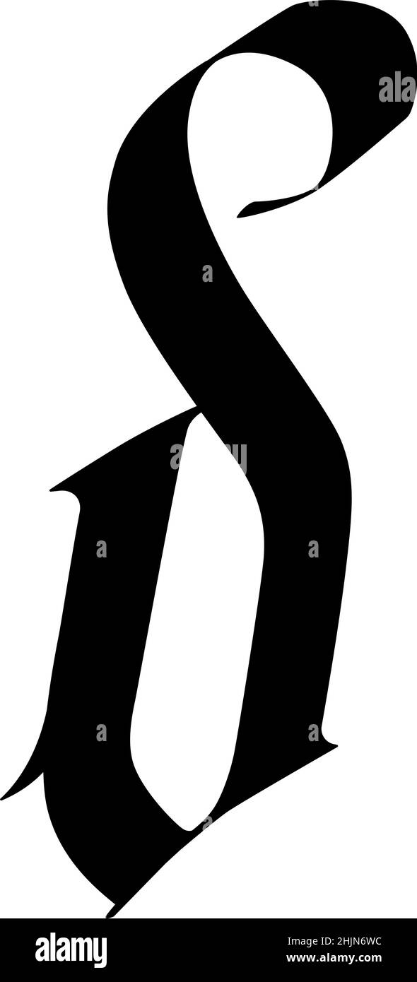 The letter d in the Gothic style. Vector. Old alphabet. The symbol is ...