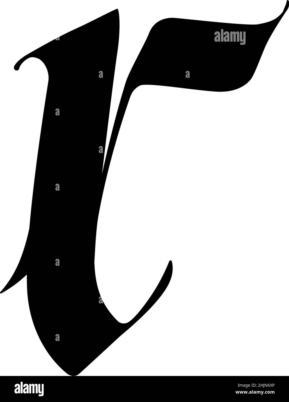 The letter r in the Gothic style. Vector. Old alphabet. The symbol is ...