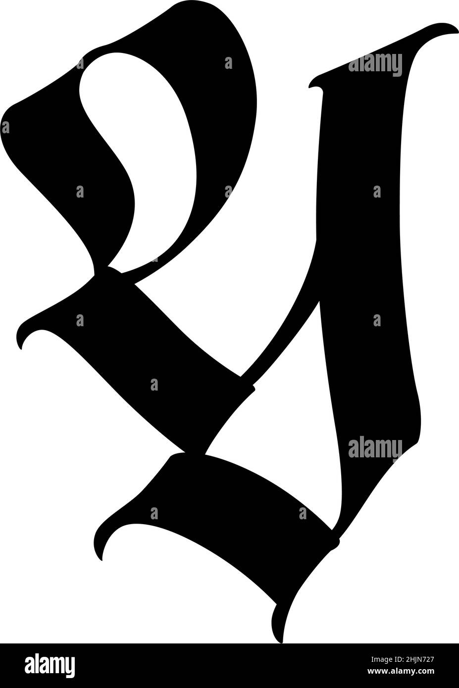 Letter Y, in the Gothic style. Vector. Alphabet. The symbol is isolated ...