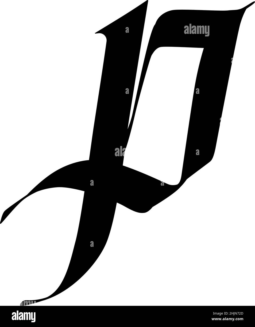 The letter p in the Gothic style. Vector. Old alphabet. The symbol is ...
