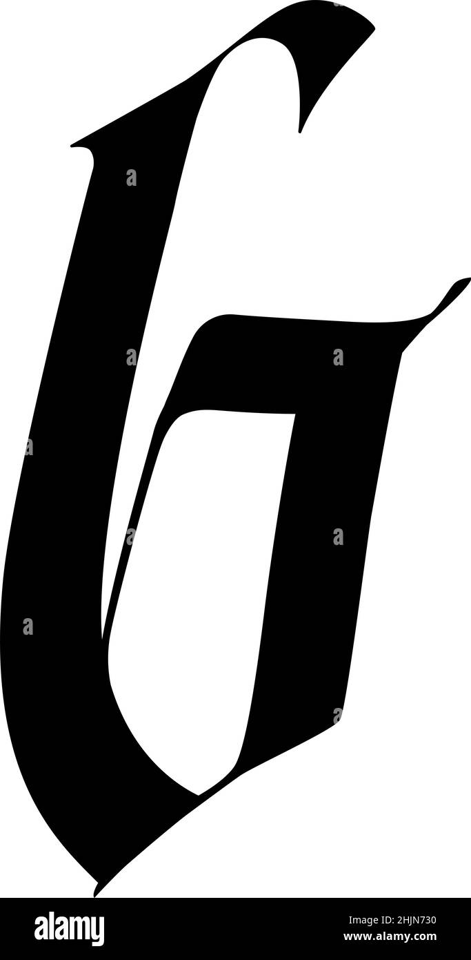 The letter b in the Gothic style. Vector. Old alphabet. The symbol is ...