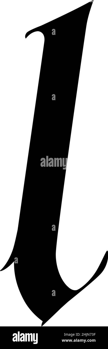 The letter l in the Gothic style. Vector. Old alphabet. The symbol is ...