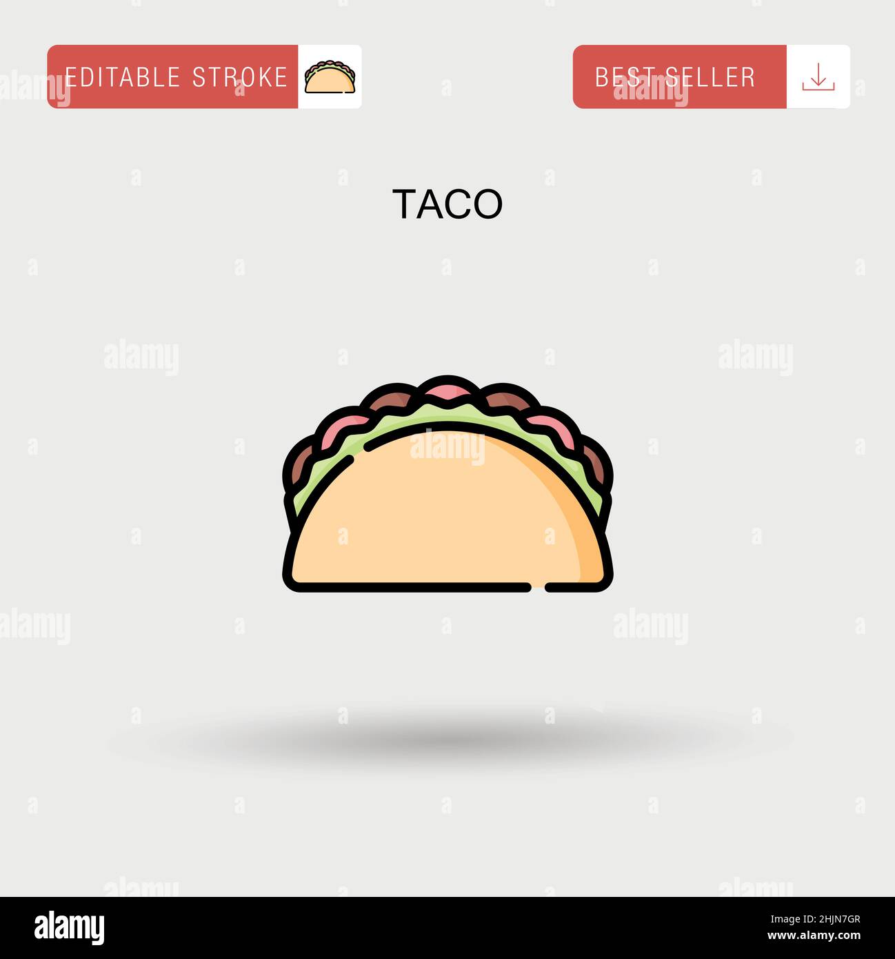 Taco Simple vector icon Stock Vector Image & Art - Alamy