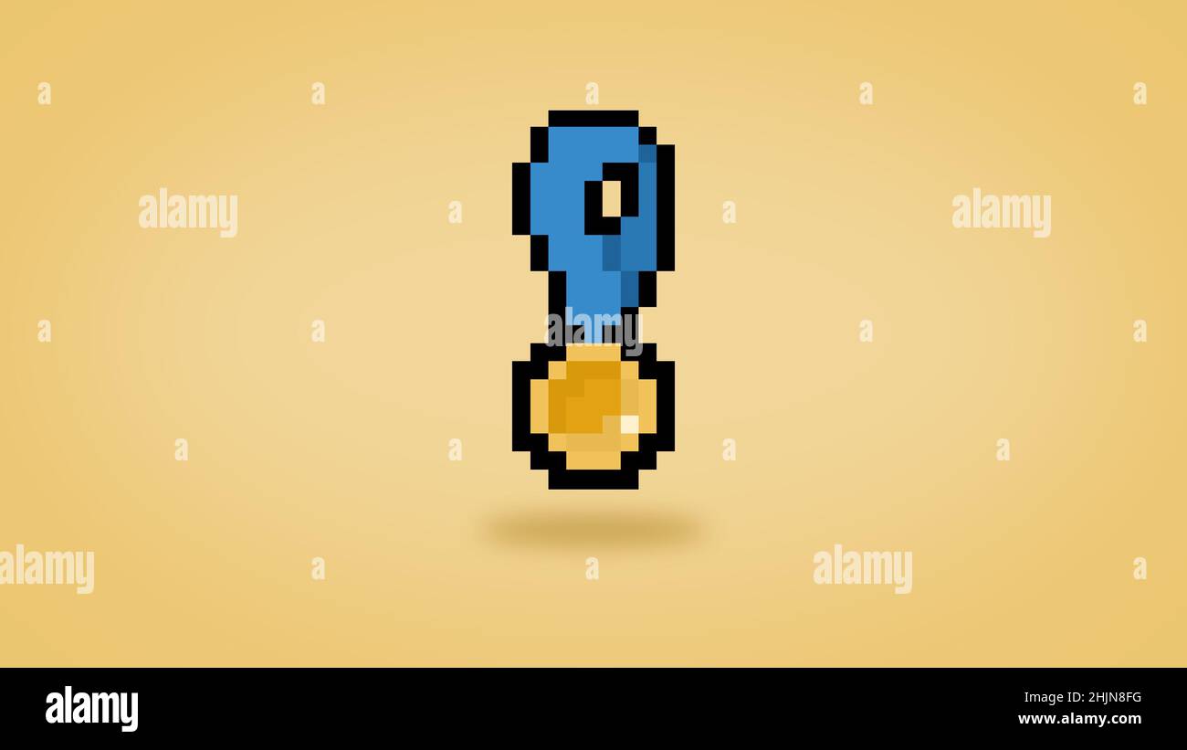 Pixel art gold first place medal background - high resolution 4k ...