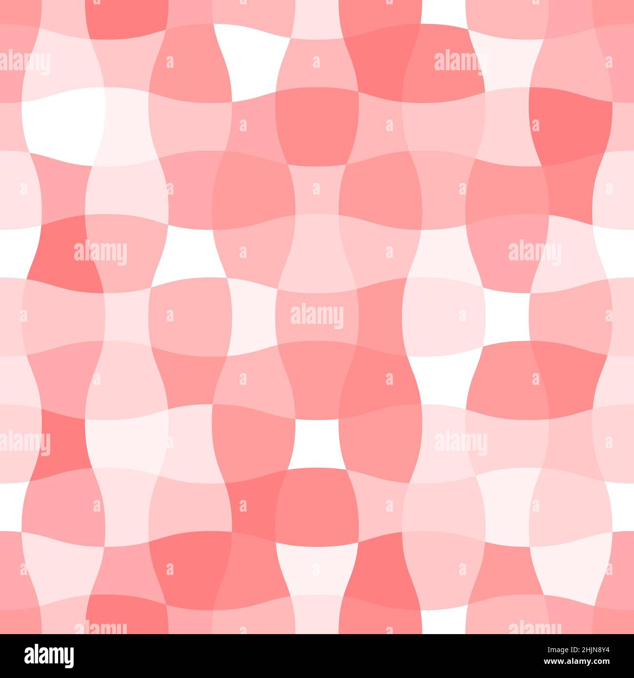 Distorted checkered pattern in cream pink halftones. Vector seamless ...