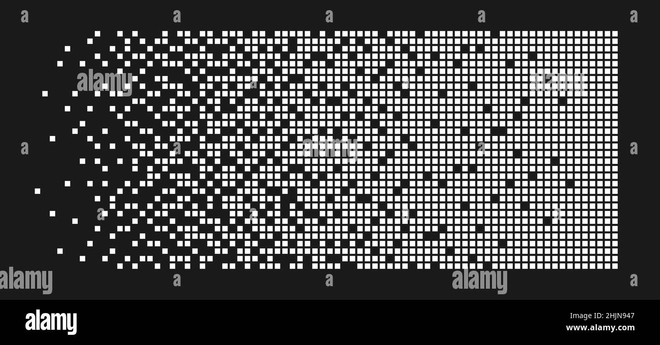 Pixel disintegration background. Decay effect. Dispersed dotted pattern. Concept of ...