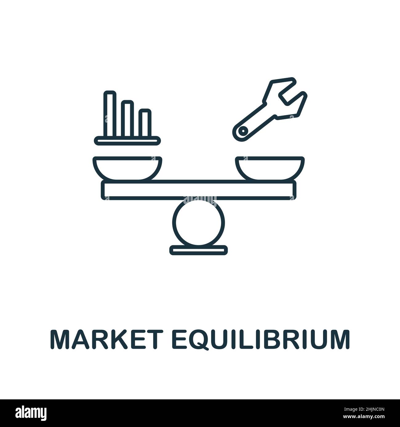 Market Equilibrium icon. Line element from market economy collection ...