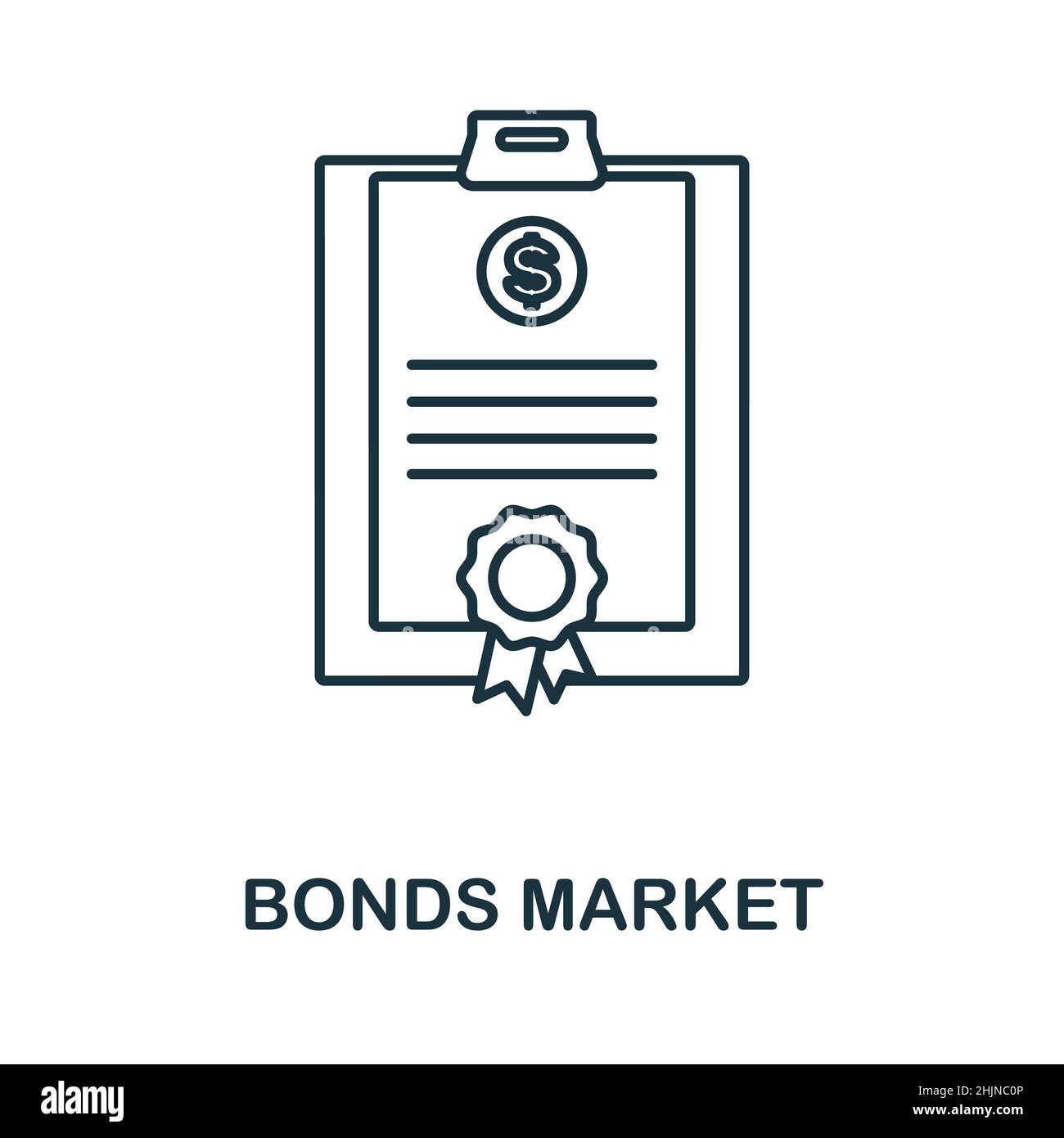 Bonds Market icon. Line element from market economy collection. Linear ...