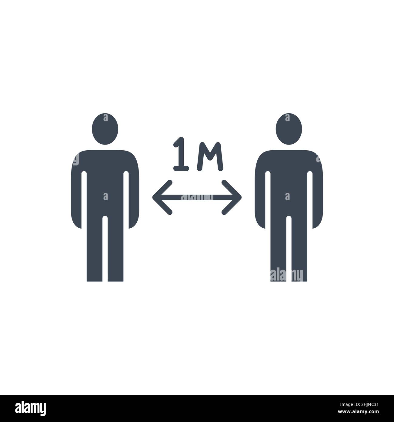 Social distancing. Keep distance vector glyph icon Stock Vector Image ...