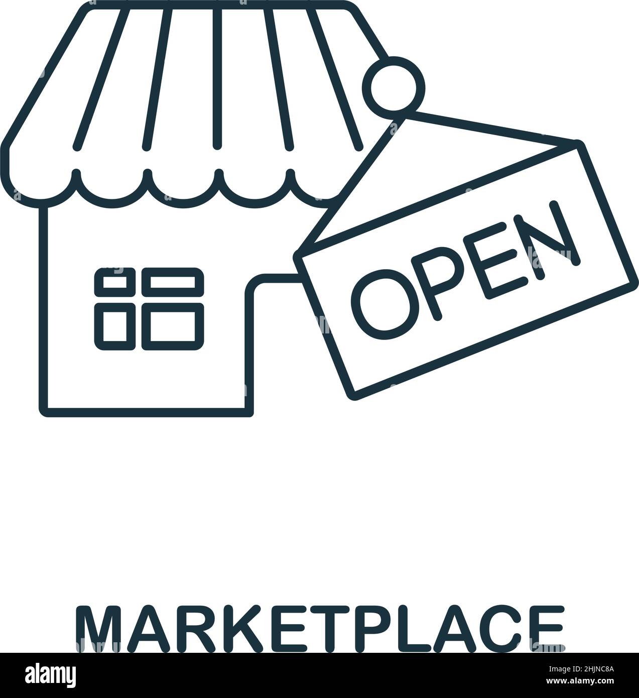 Marketplace icon. Line element from market economy collection. Linear ...