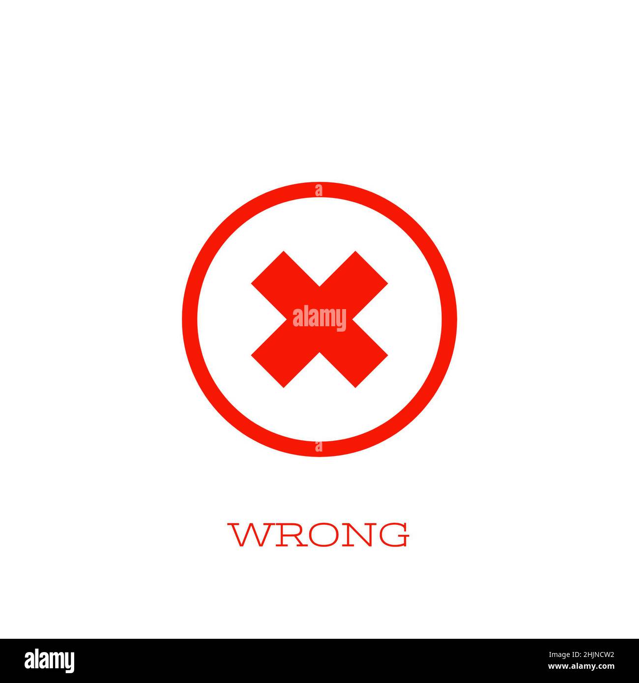 red cross sign in circle. Icons for evaluation quiz. Correct and wrong ...