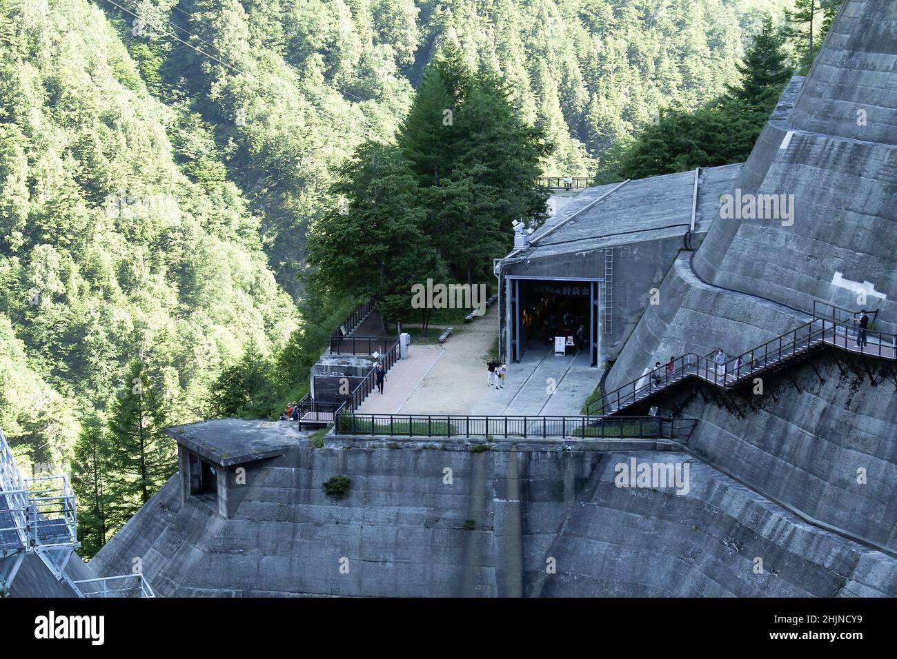 Nagano, Japan, 2021-23-07 , stairs traveled by tourists to go up the ...