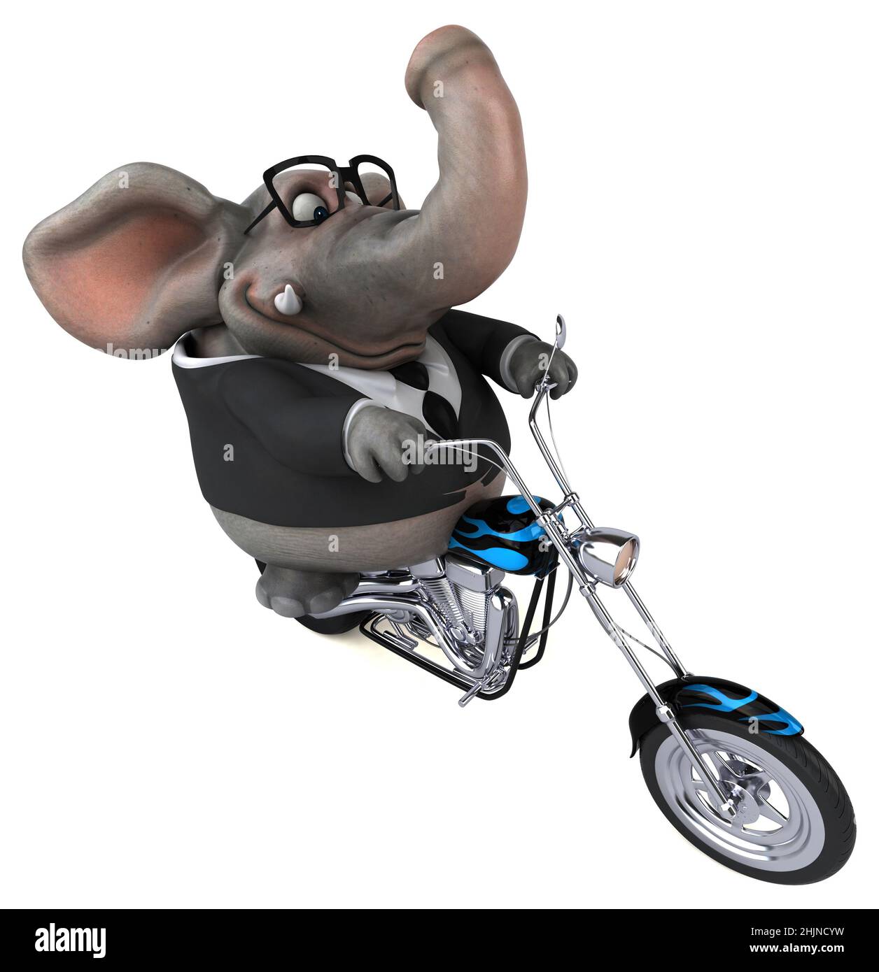 Fun elephant - 3D Illustration Stock Photo - Alamy