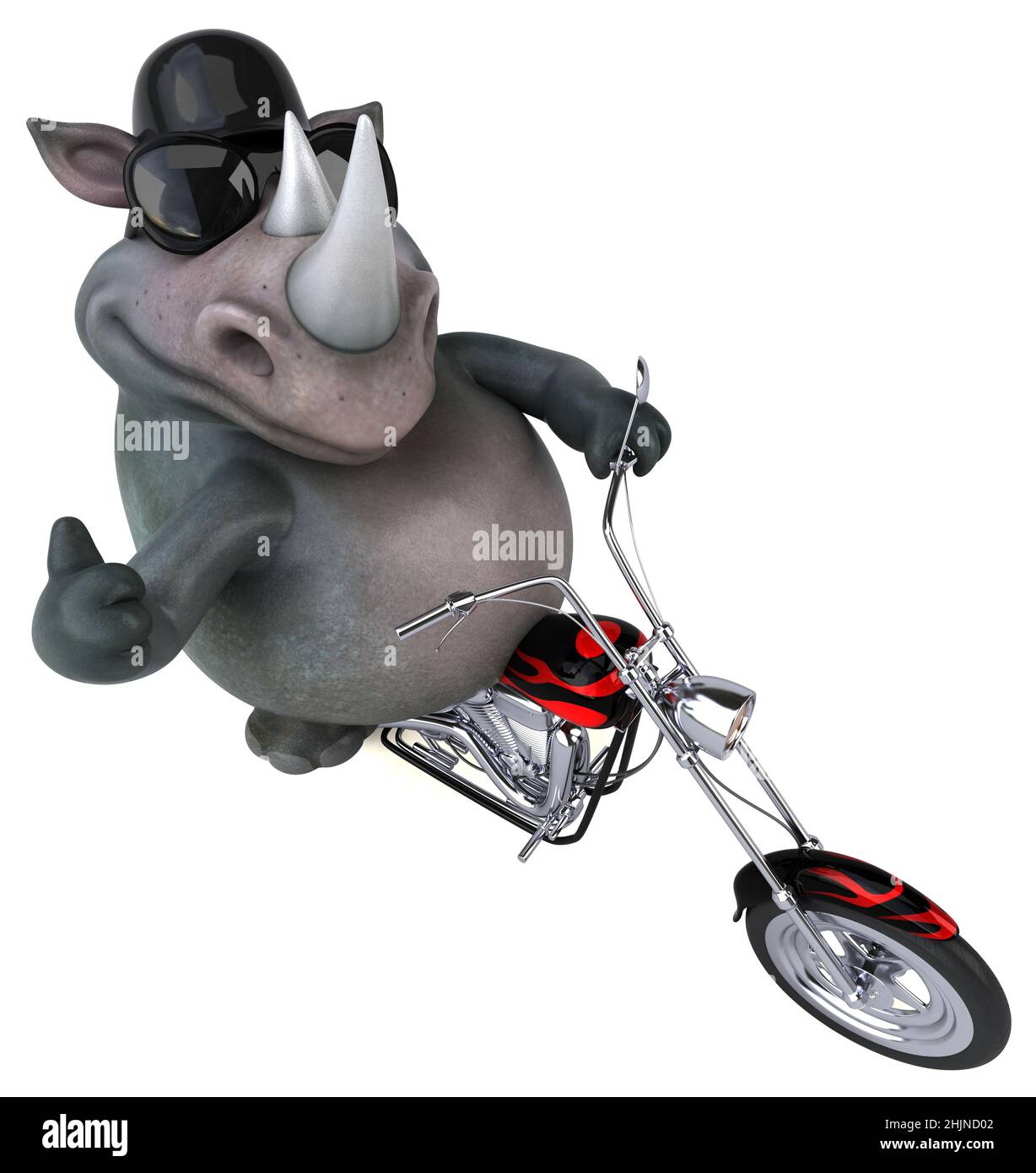 Fun rhino - 3D Illustration Stock Photo - Alamy