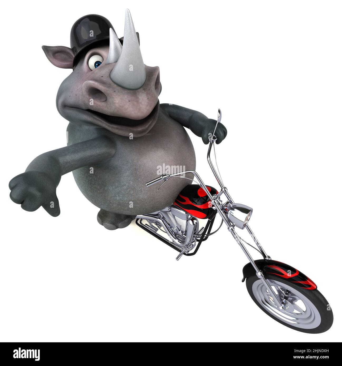 Fun rhino - 3D Illustration Stock Photo - Alamy