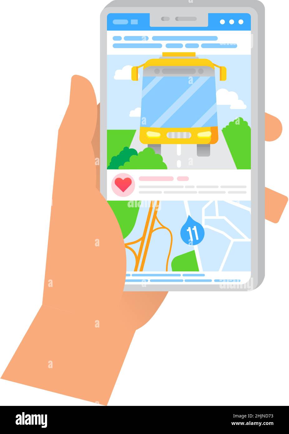 GPS app on mobile icon track bus option vector Stock Vector Image & Art ...