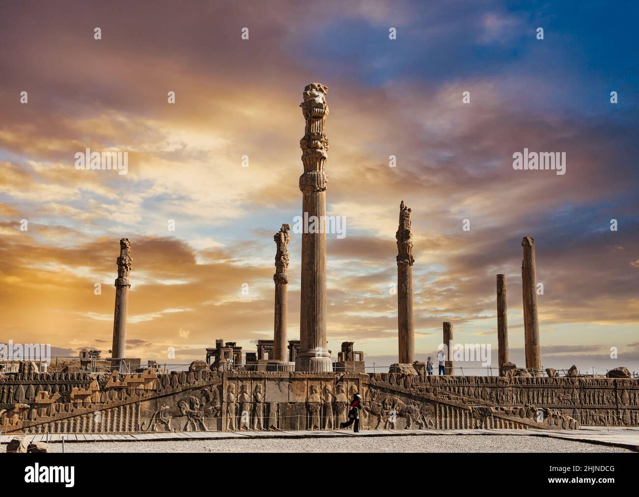 At the ancient remnants of the historic city of Persepolis in Iran ...