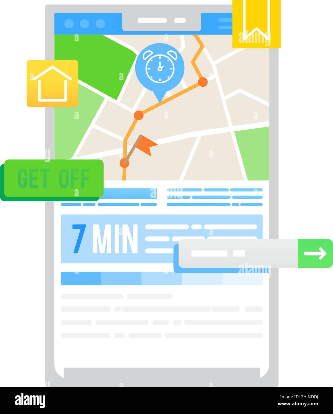 Tracker mobile app icon time alert option vector Stock Vector Image ...