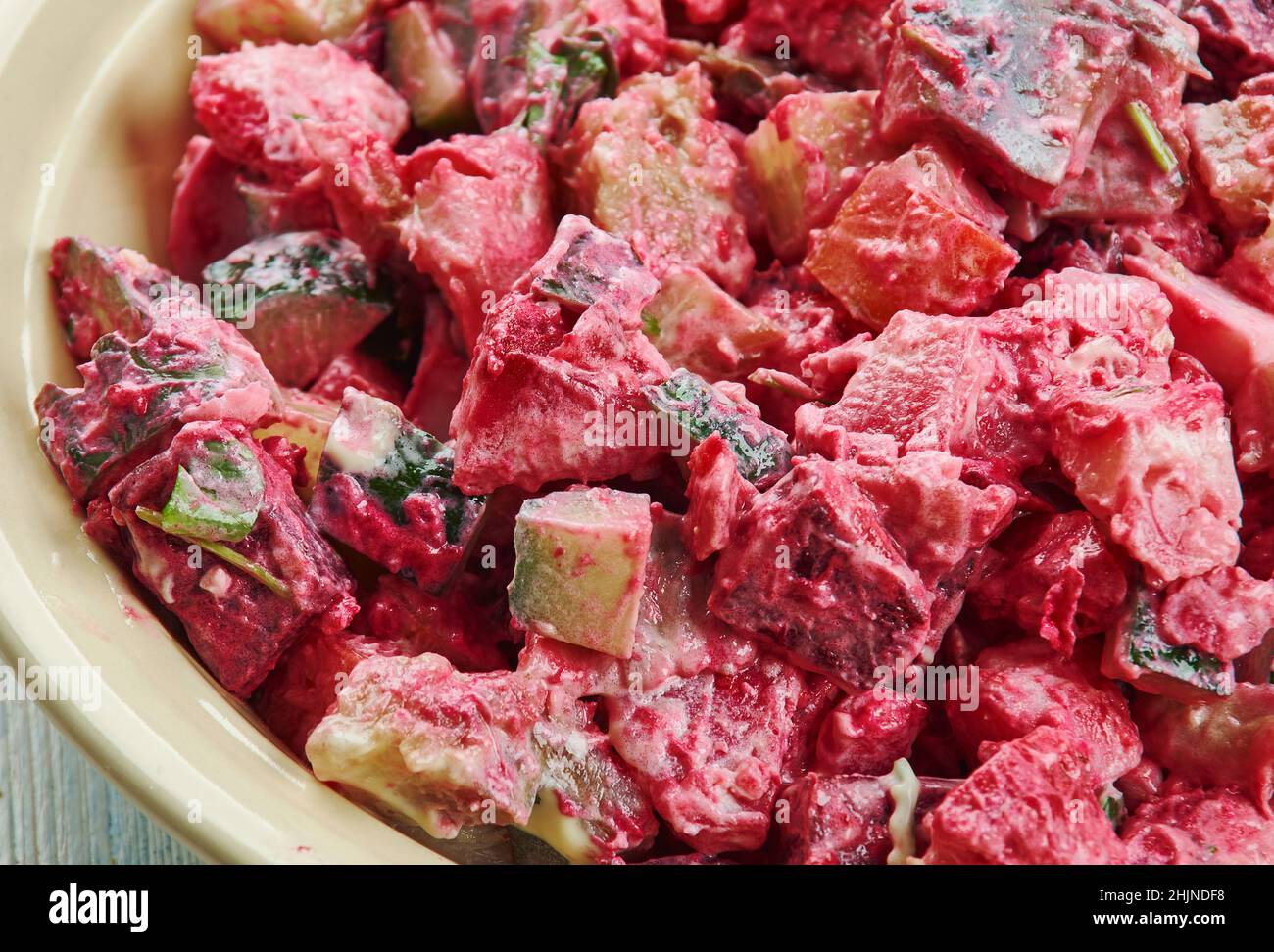 Danish Stoltenbergs Sildesalat, Herring salad, a common dish on a ...