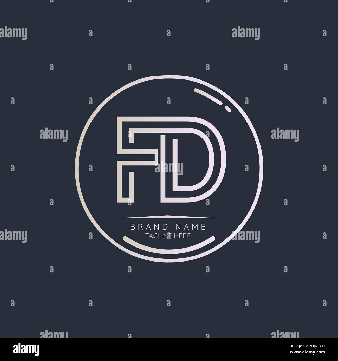 Creative FD initial letter logo design elements. Modern Minimalist ...