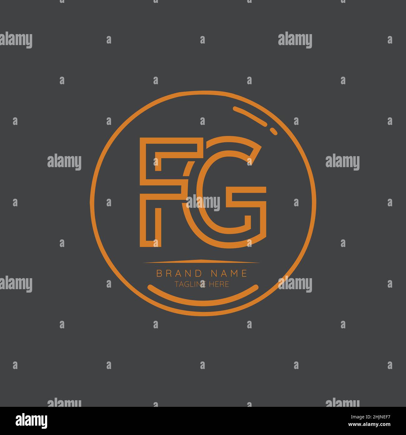 Creative FG initial letter logo design elements. Modern Minimalist ...