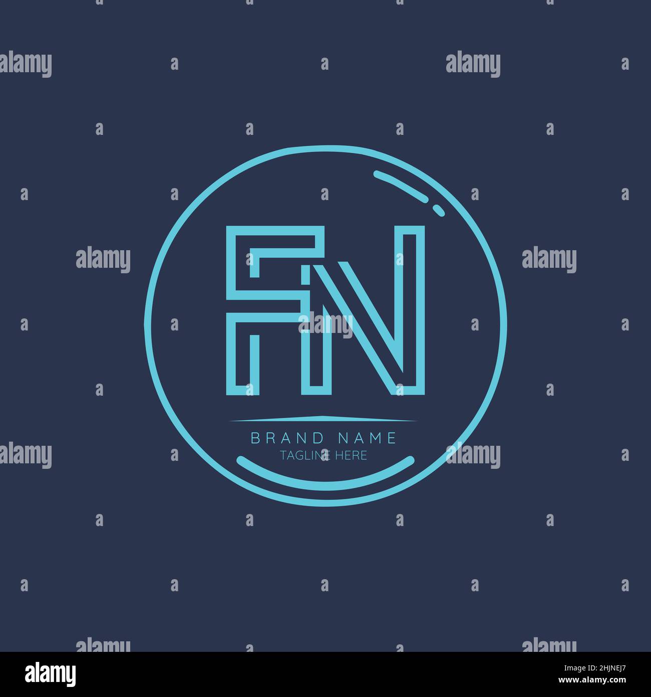 Creative FN initial letter logo design elements. Modern Minimalist ...