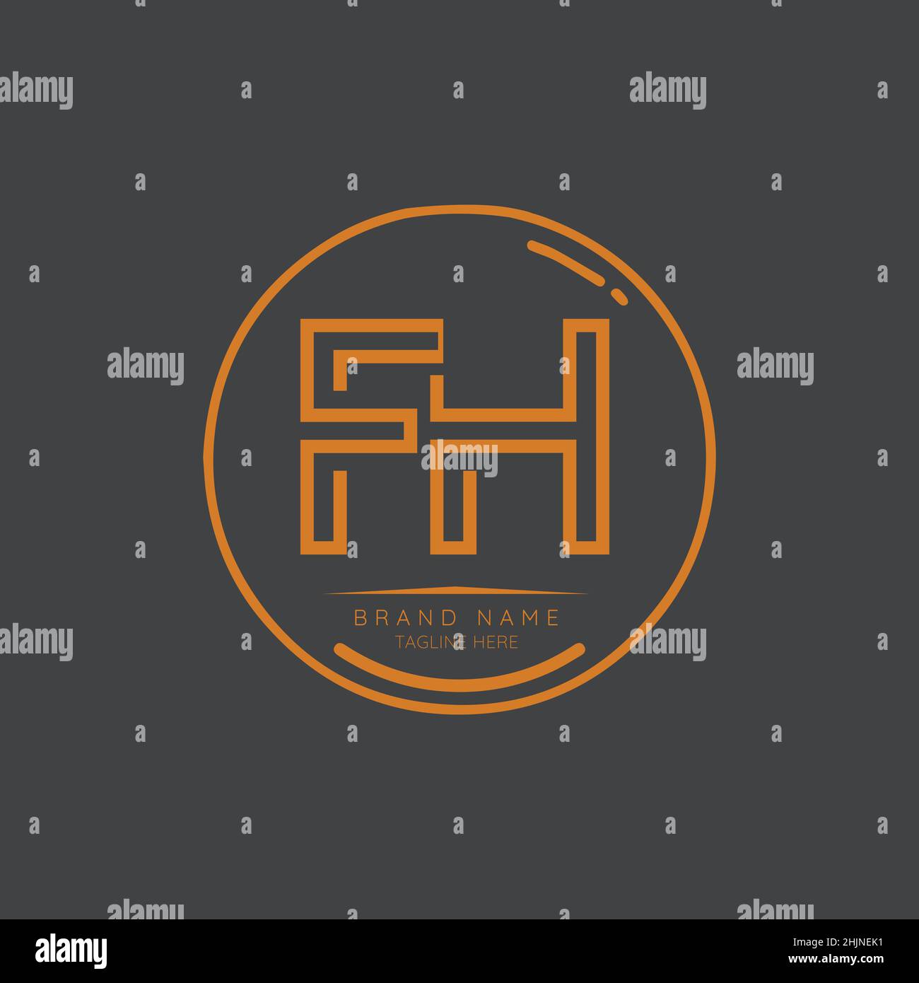 Creative FH initial letter logo design elements. Modern Minimalist ...