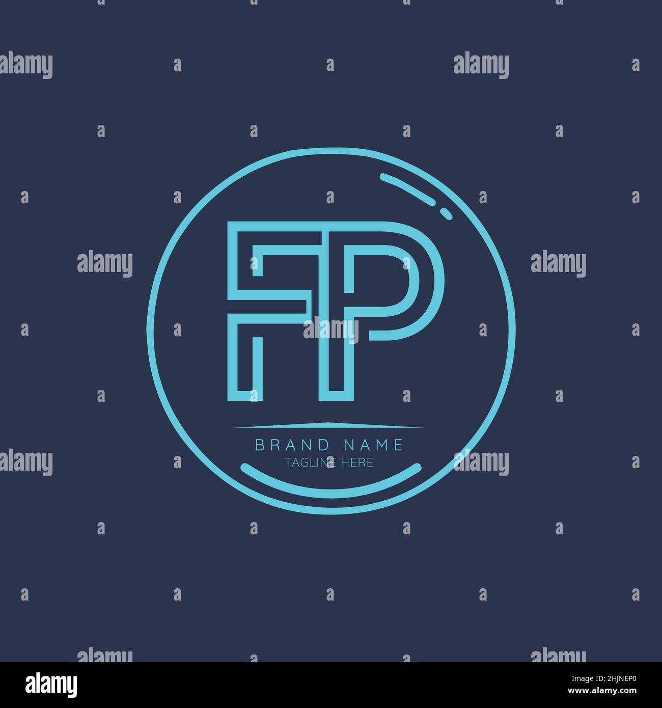 Creative FP initial letter logo design elements. Modern Minimalist ...