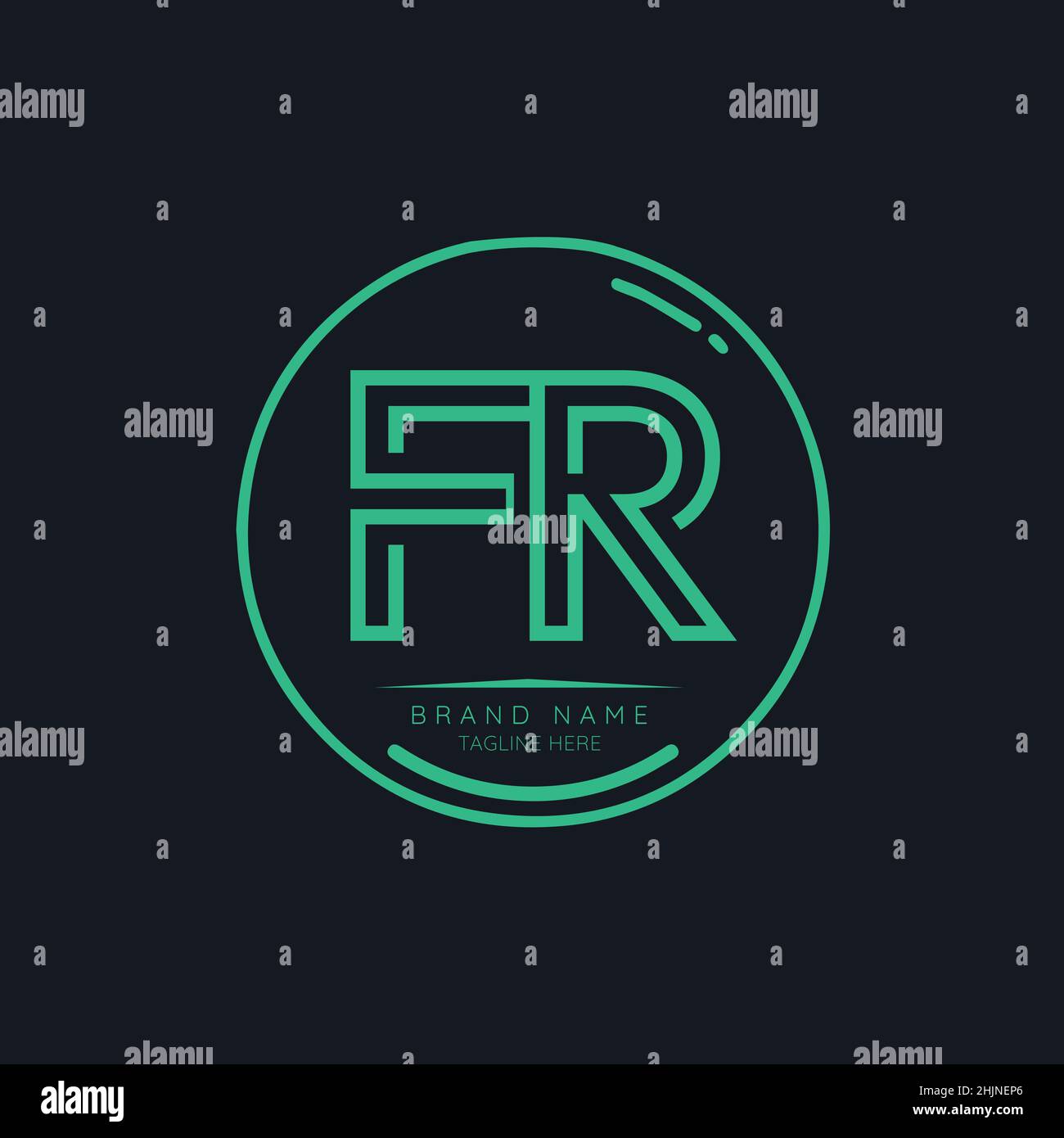 Creative FR initial letter logo design elements. Modern Minimalist ...