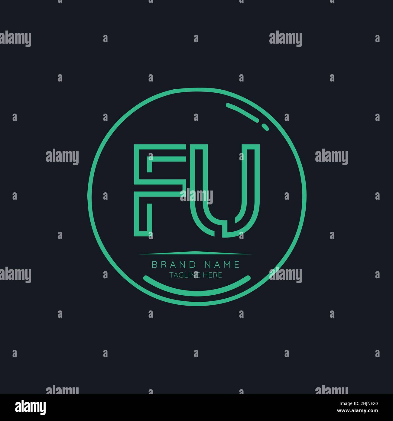 Creative FU initial letter logo design elements. Modern Minimalist ...