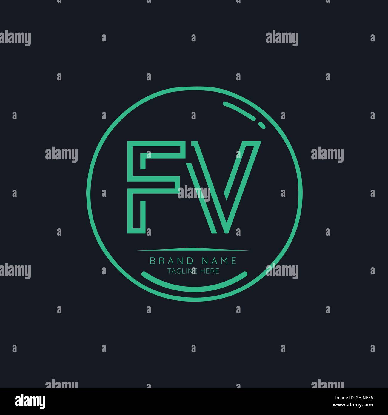 Creative FV initial letter logo design elements. Modern Minimalist ...